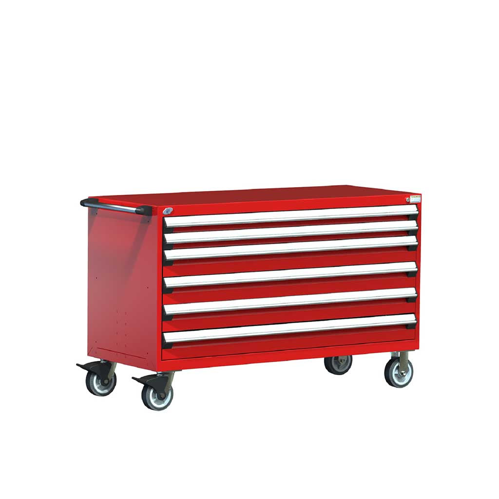 60" Mobile 6-Drawer HDR Steel Cabinet on 6" Casters HDC-R5BKE-3007 ...
