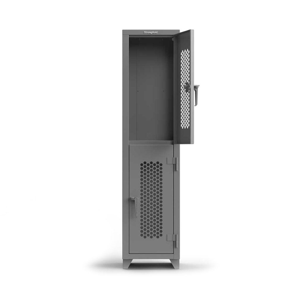 18 inch Double-Tier Ventilated 2 Compartment Locker | HeavyDutyCabinets.com